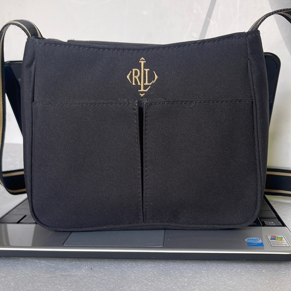 Ralph Lauren | Bags | Ralph Lauren Rll Monogram Black Canvas Crossbody ...